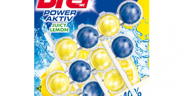 Bref Power Aktiv Lemon, odorizant toaleta, 3x50 gr