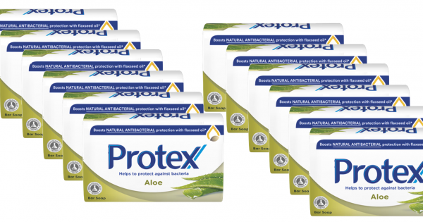 Protex Aloe, sapun solid antibacterian cu extract de aloe vera, 12 x 90 gr